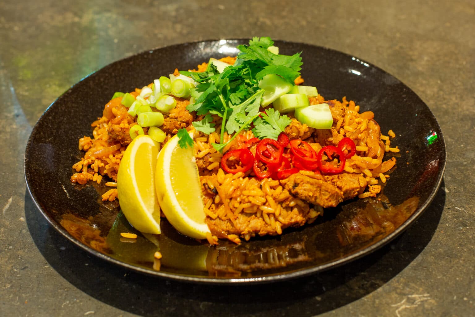 Stekt ris med svinekjøtt - Yann´s food